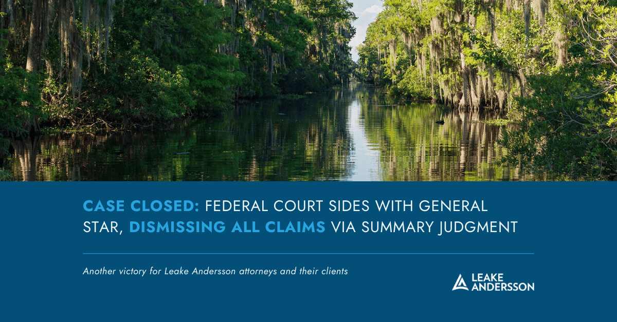 Case Closed: Federal Court Sides with General Star, Dismissing All ...